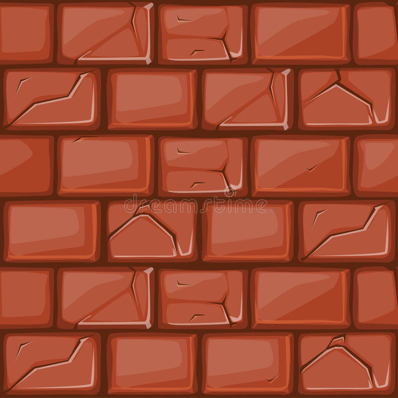 Cartoon Red Stone Wall Texture Stock Vector - Illustration of decor ...