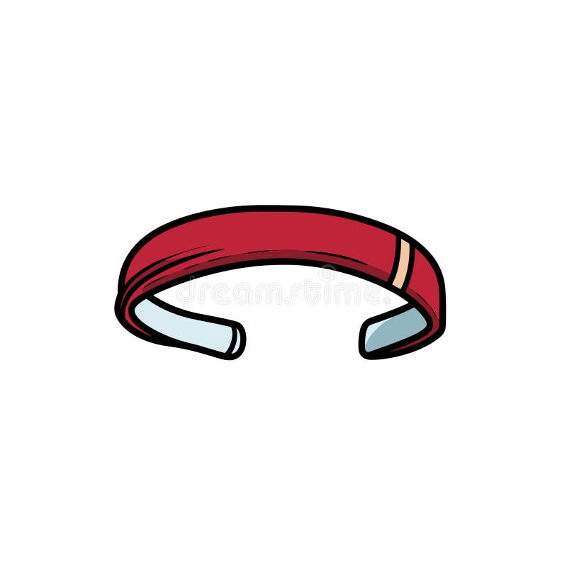 Cartoon Red Sweatband Headband with Simple Design Stock Illustration ...