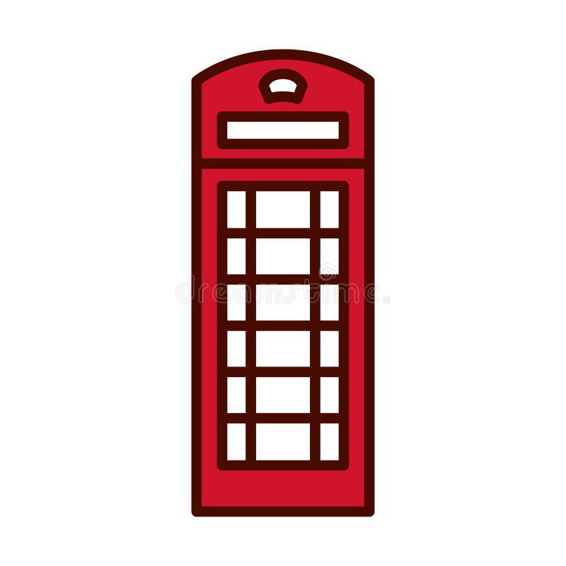 Cartoon Red Telephone Box Emoji Icon Isolated Stock Vector ...