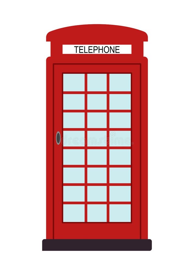 Cartoon Red Telephone Box Vector Isolated Icon on White Stock Vector ...