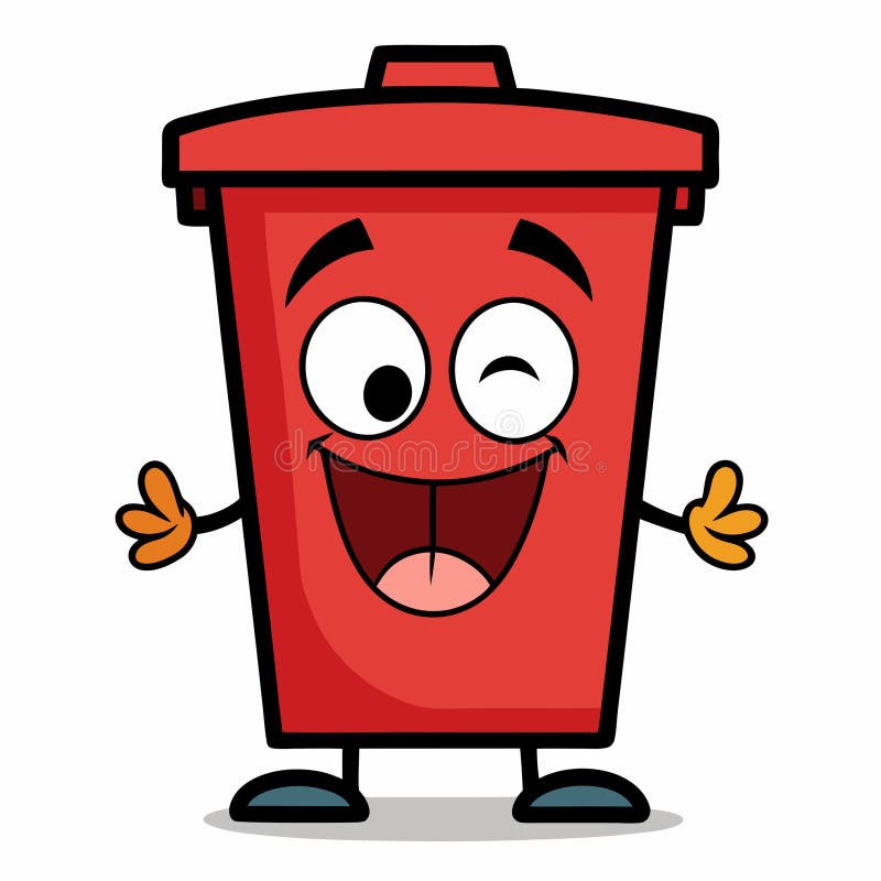 Red Recycle Bin Cartoon Character Stock Illustrations – 133 Red Recycle ...