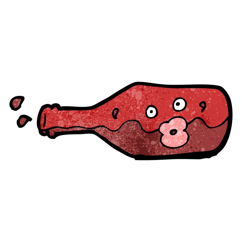 Cartoon red wine bottle stock illustration. Illustration of texture ...