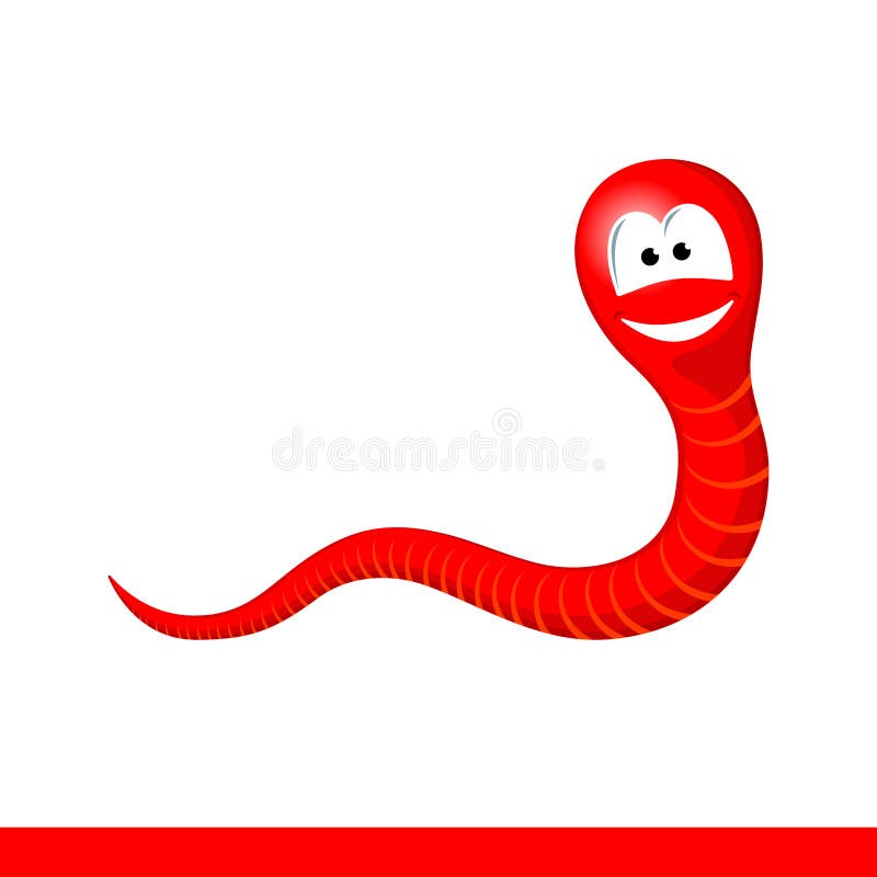 Cartoon red worm stock illustration. Illustration of mascot - 150983559