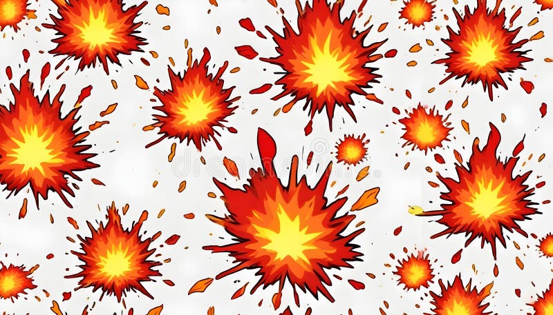 Cartoon Red and Yellow Explosion on White Background Stock Vector ...