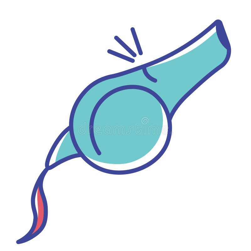 Cartoon Referee Whistle stock vector. Illustration of cartoon - 115815869