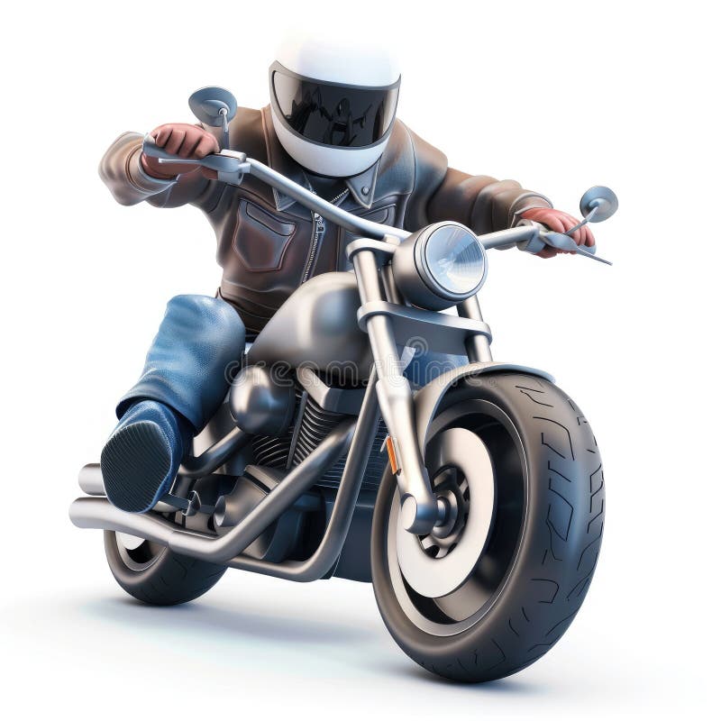 **Title:** Powerful Cruiser Motorcycle Rider in Helmet, Speeding Down ...