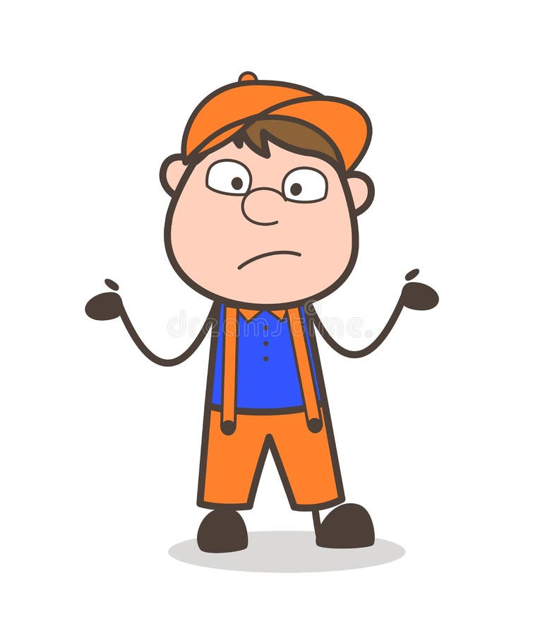 Cartoon Repairman Doing Unknown Behavior Vector Stock Illustration ...