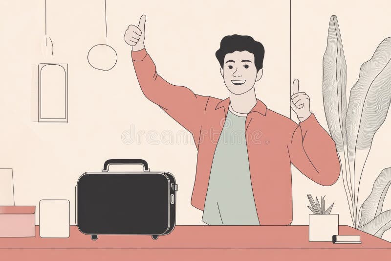 In this Cartoon Representation, a Young Smiling Engineer is Shown ...