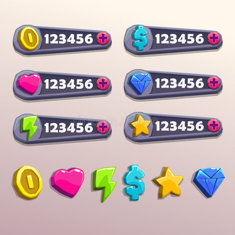 Cartoon resources icons stock illustration. Illustration of design ...