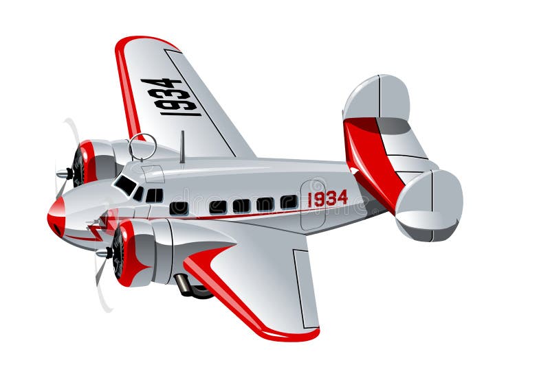 Cartoon Retro Airplane stock vector. Illustration of pilot - 90946541