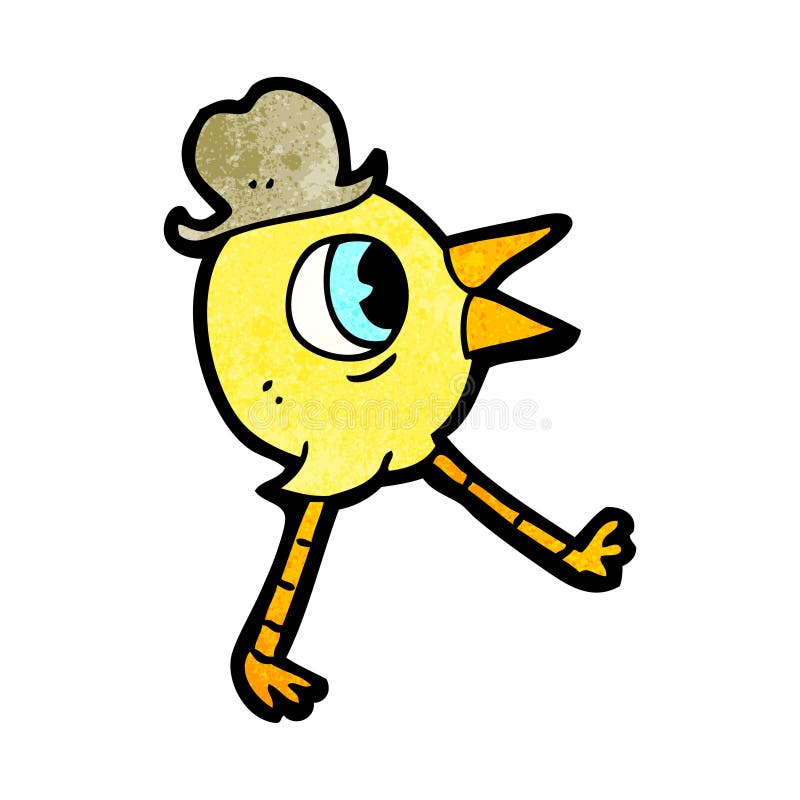Cartoon Retro Bird Character Stock Vector - Illustration of cartoon ...