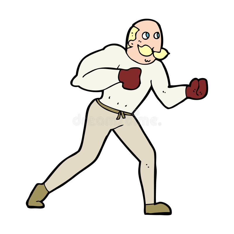 Cartoon retro boxer man stock vector. Illustration of vintage - 37015622