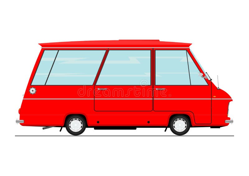Cartoon retro minibus. stock vector. Illustration of minivan - 114701721