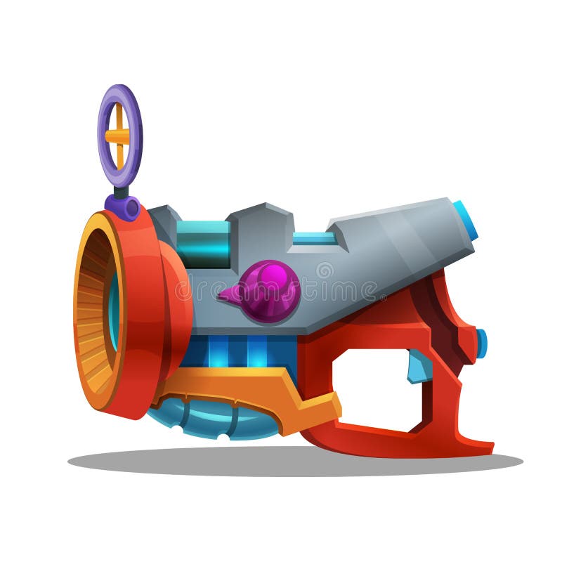 Cartoon Retro Space Blaster, Ray Gun, Laser Weapon. Stock Vector ...