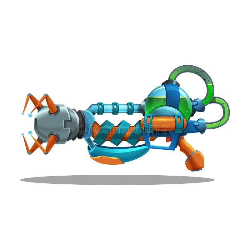 Cartoon Retro Space Blaster, Ray Gun, Laser Weapon. Stock Vector ...
