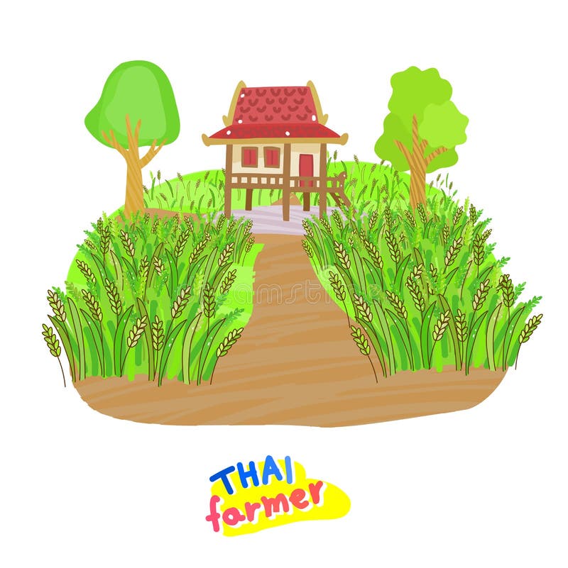 Cartoon Rice in Farmer Vector Stock Vector - Illustration of fresh ...