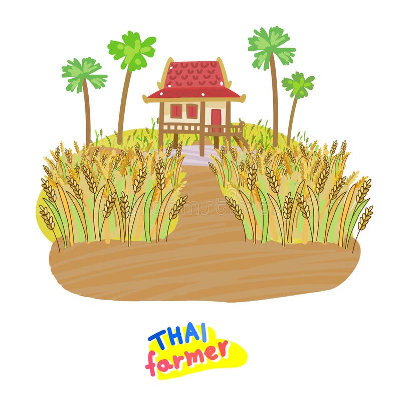 Cartoon Rice Vector on Background. Stock Vector - Illustration of farm ...