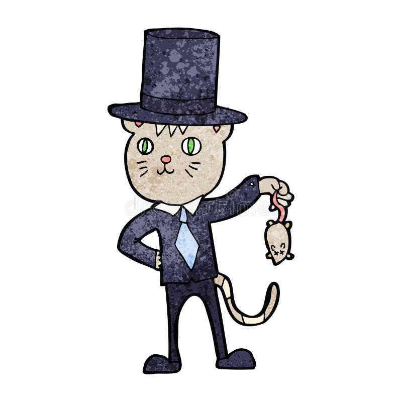 Cartoon rich cat stock illustration. Illustration of doodle - 52969137