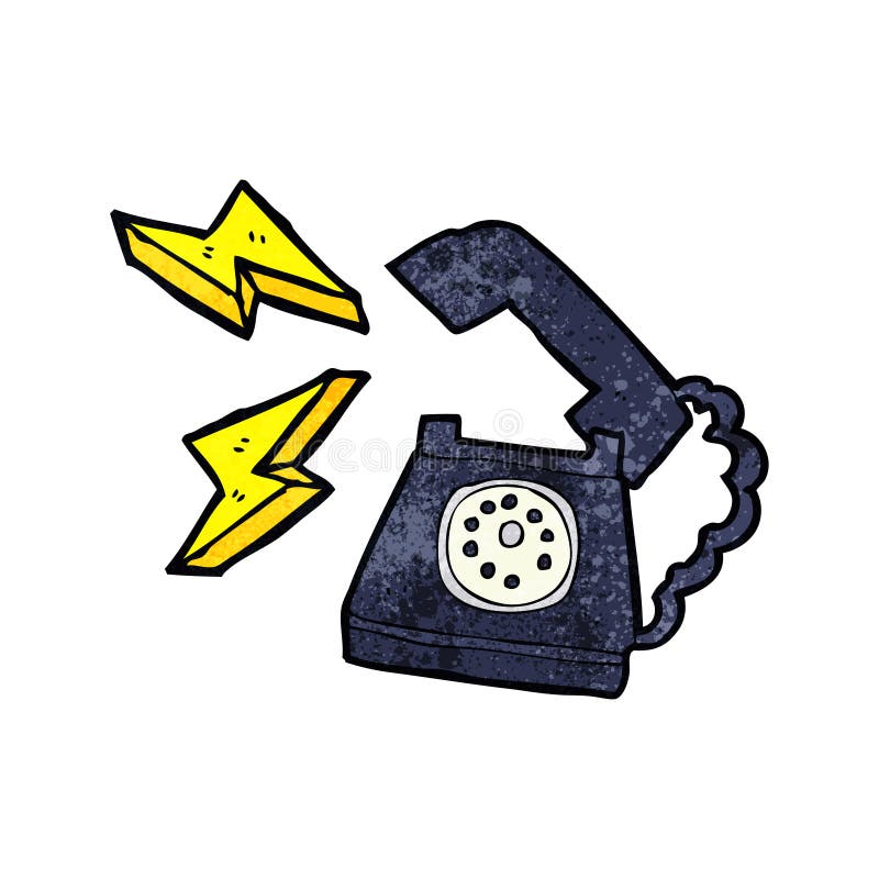 Cartoon Ringing Telephone with Thought Bubble Stock Illustration ...