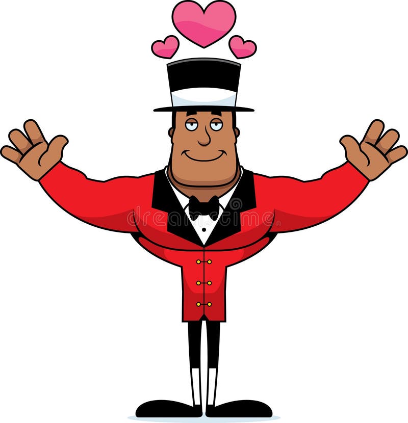 Cartoon Ringmaster Perform with Animals on the Arena Stock Vector ...