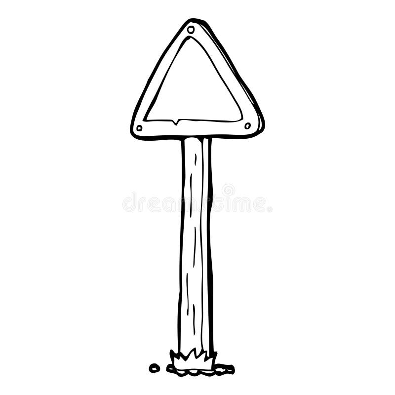 Cartoon road sign stock illustration. Illustration of retro - 37023545
