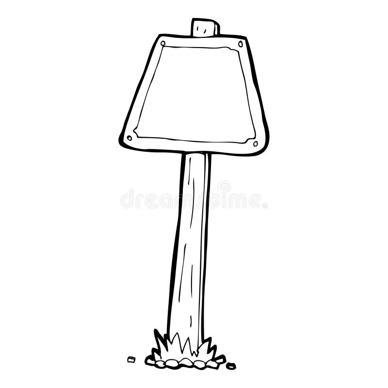 Cartoon road sign stock illustration. Illustration of design - 37023551