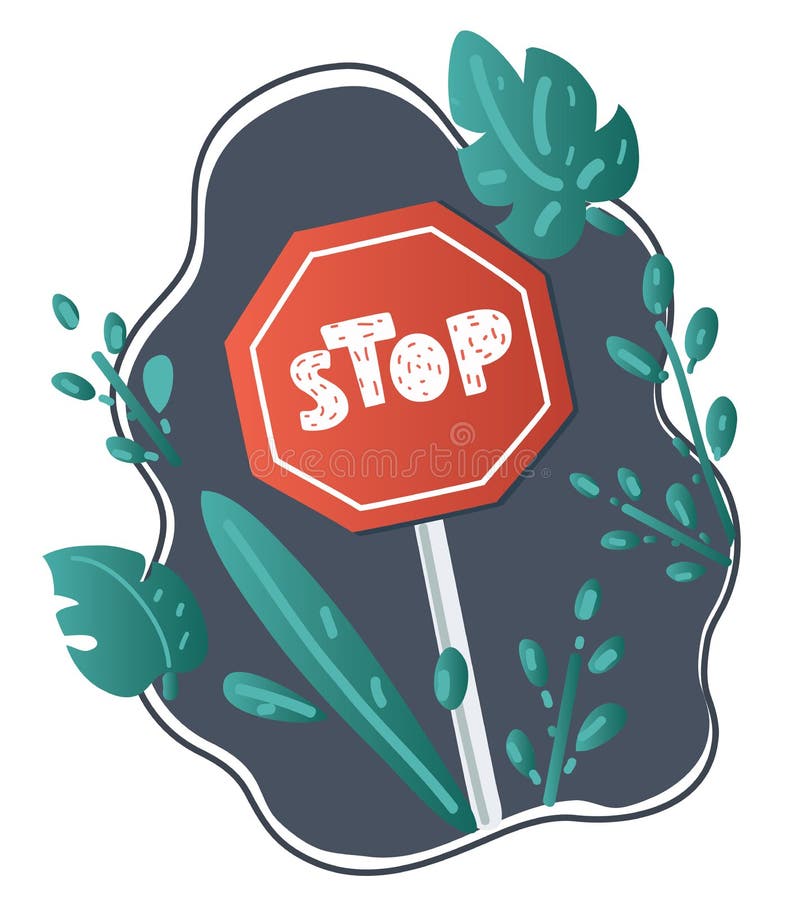 Cartoon Road sign stop stock vector. Illustration of effect - 142004497