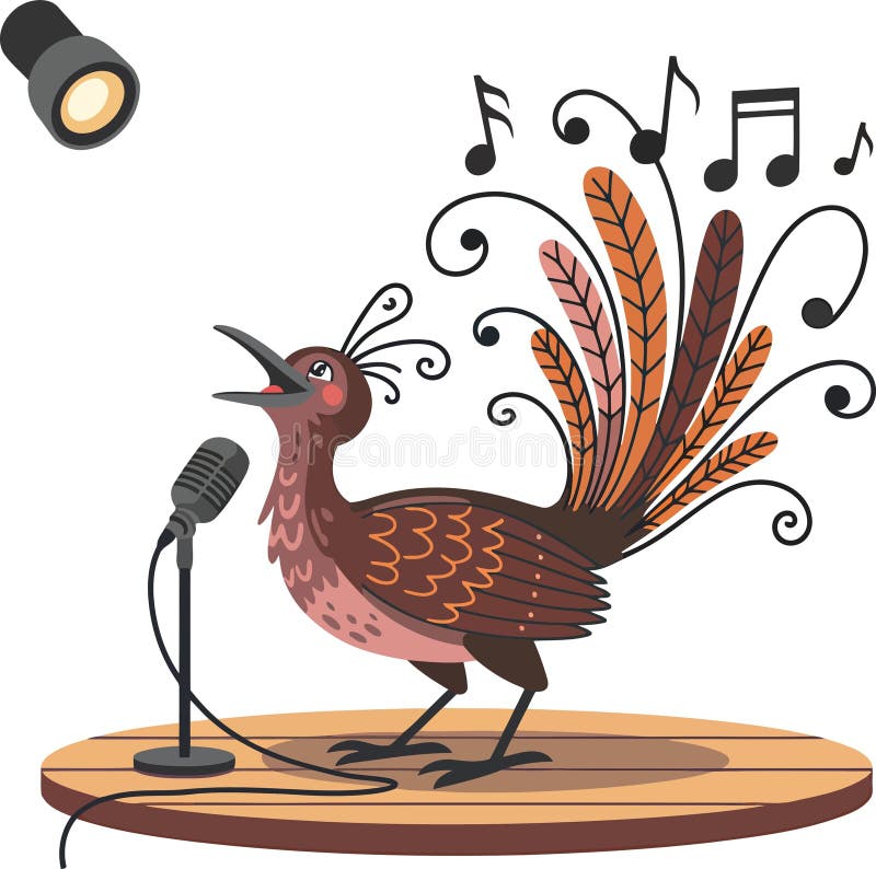 Cartoon Roadrunner Singing on Stage with Microphone and Spotlight on ...