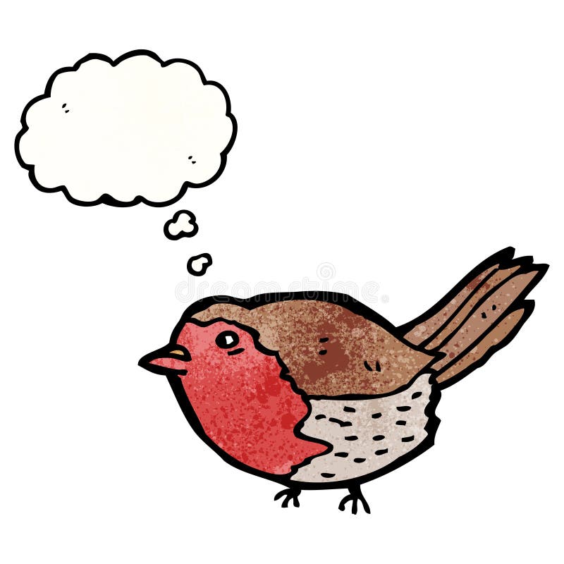 Cartoon robin stock vector. Illustration of cute, thinking - 38029677