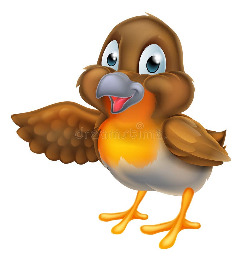 Cartoon Robin Bird Pointing Stock Vector - Illustration of character ...