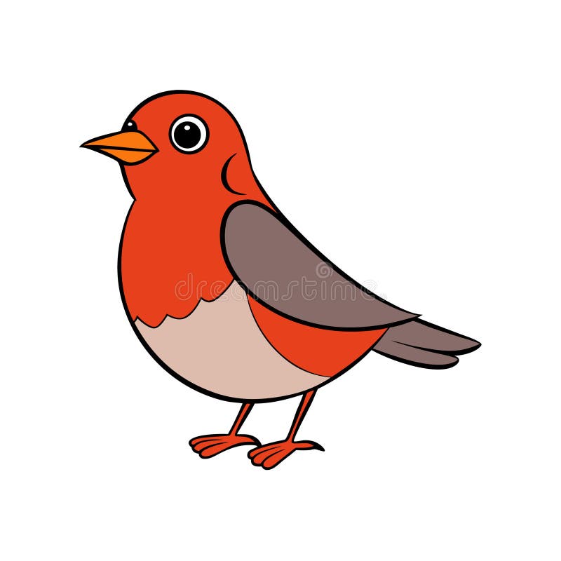 Cartoon robin symbol stock vector. Illustration of christmas - 38058618