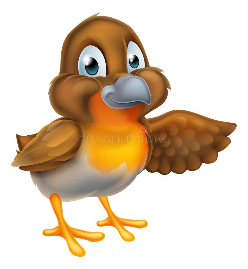 Robin Pointing Illustration Stock Vector - Illustration of graphic ...