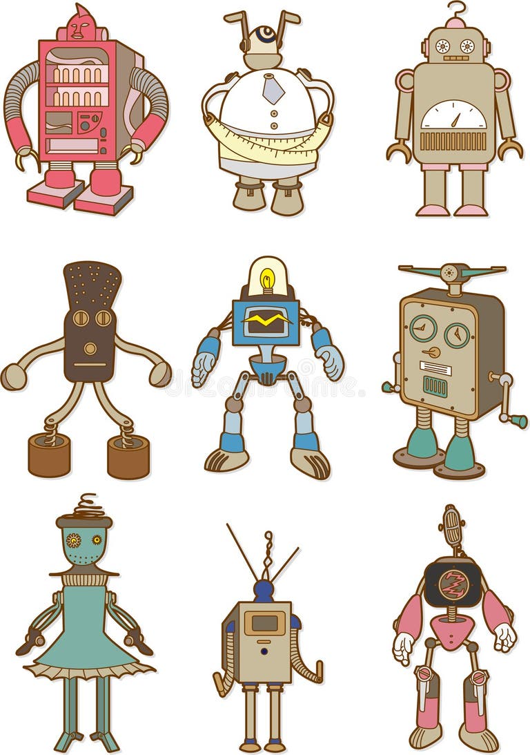 Running Robot Cartoon Stock Illustrations – 1,343 Running Robot Cartoon ...