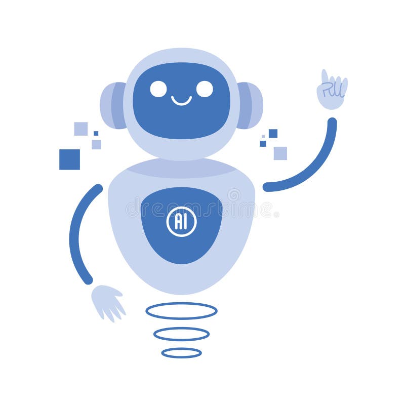 Cartoon Robot Ai Technology Stock Illustration - Illustration of vector ...