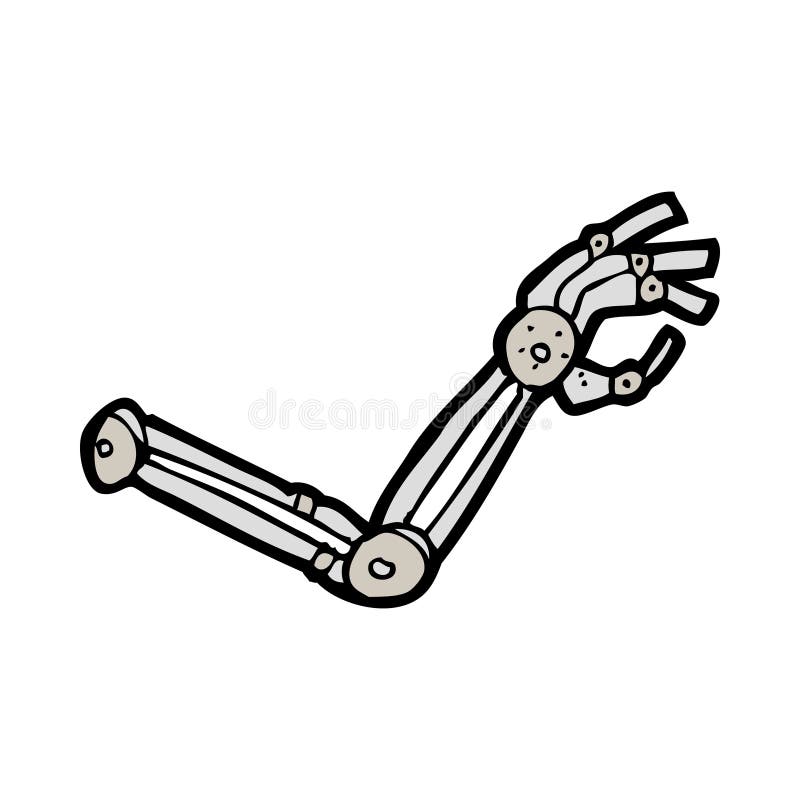 Cartoon robot arm stock vector. Illustration of drawing - 37037253