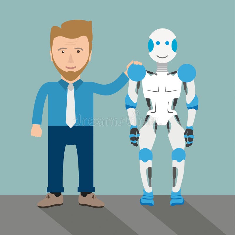 Cartoon Robot Error stock vector. Illustration of electric - 82818180