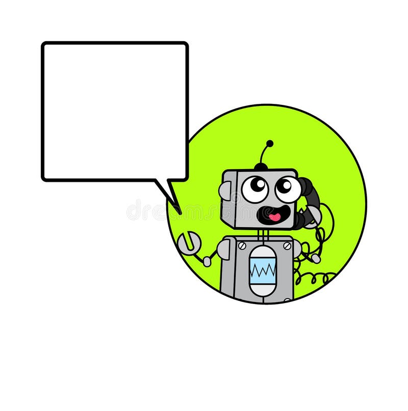 Cartoon Robot Calling on Cell Phone Stock Illustration - Illustration ...