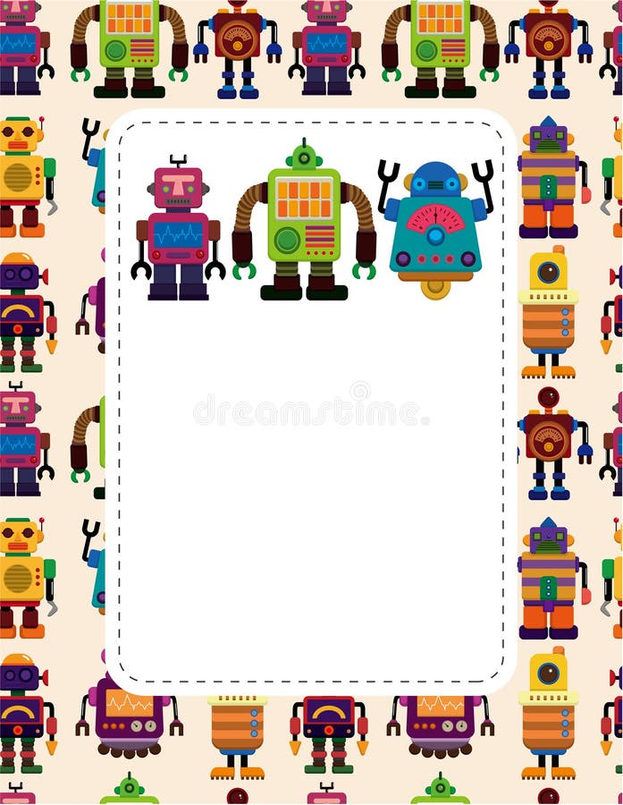 Cartoon robot card stock vector. Illustration of holiday - 19460501