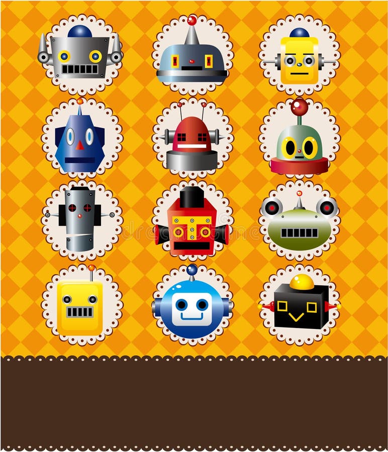 Cartoon Robot Card Picture. Image: 20119173