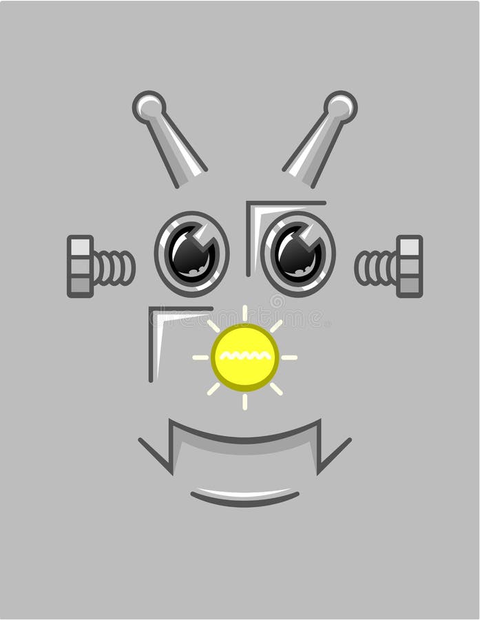Cartoon Robot Face Background Stock Vector - Illustration of android ...