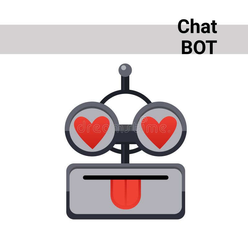 Cartoon Robot Face Smiling Cute Emotion Lovely Chat Bot Icon Stock ...
