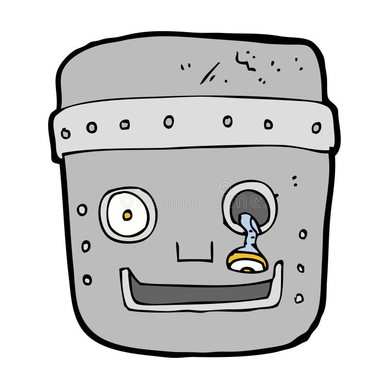 Cartoon robot head stock vector. Illustration of silly - 37032211
