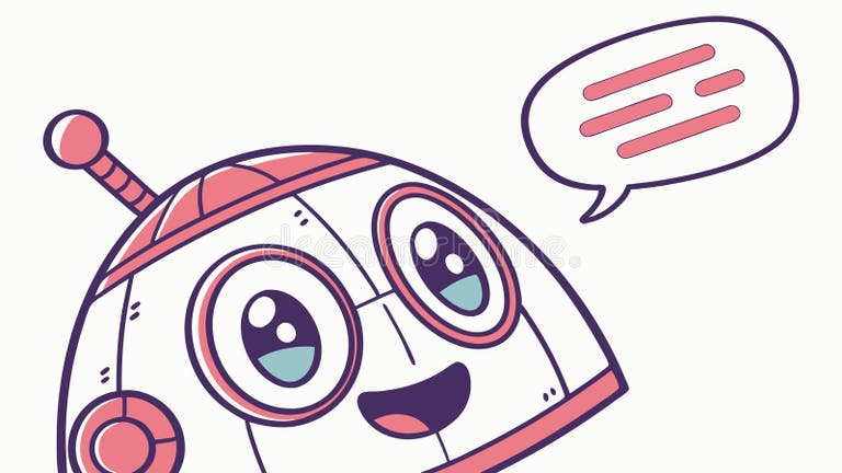 A Cartoon Robot Head with a Speech Bubble for Text, Vector Design ...