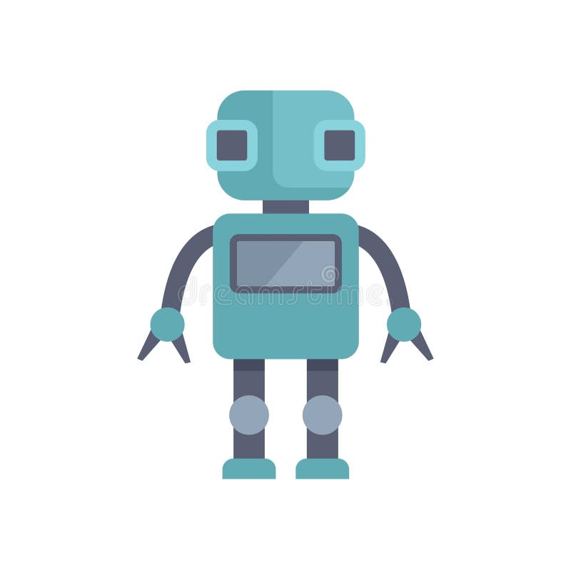 Friendly Robot Standing and Waiting for Command Stock Illustration ...