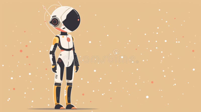 A Cartoon of a Robot Standing in the Snow with His Arms Out, AI Stock ...