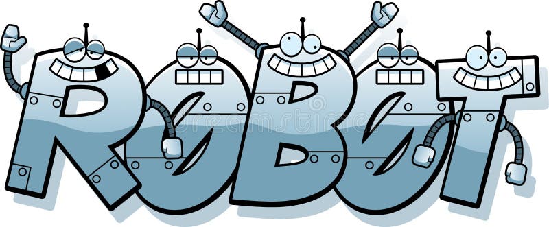 Cartoon Robot Text stock vector. Illustration of metal - 47170513
