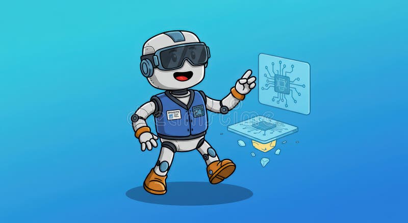 Tech Support Robot stock illustration. Illustration of board - 381515668
