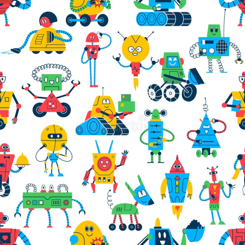 Cartoon Machines Seamless Background Stock Illustrations – 168 Cartoon ...