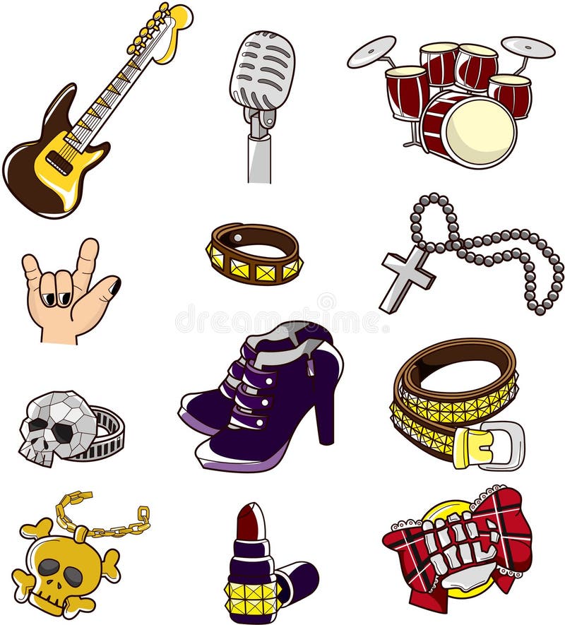 Cartoon rock band icon stock vector. Illustration of cartoon - 17788759