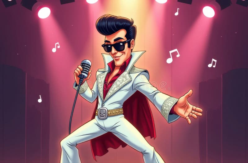 Cartoon of an Rock and Roll Singer Ilustração Stock - Ilustração de ...